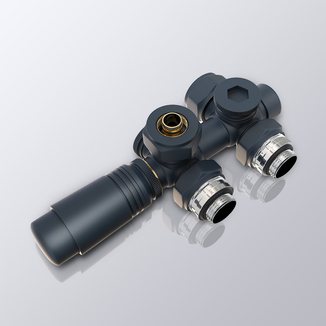 Robinet Thermostatique pour Radiateur, Anthracite/Blanc/Chrome | EMKE ...